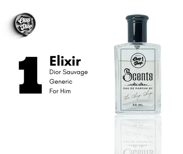 1. Elixir 50ml (Him) – The Chop Shop Scents